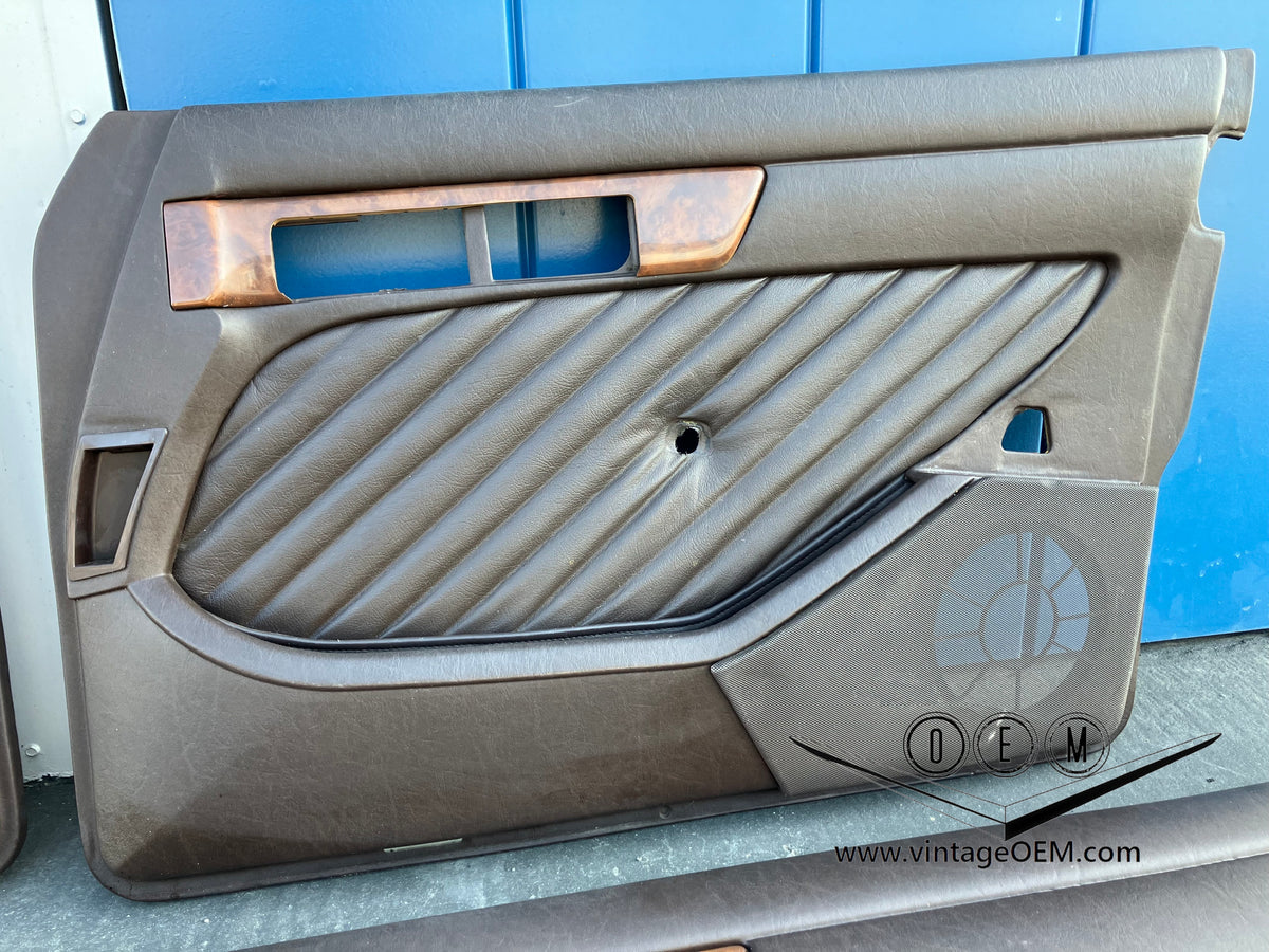 79-91 Mercedes Benz W126 LWB door panels set of 4 BROWN – Vintage OEM
